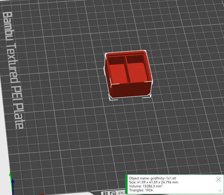 Gridfinity Divided 1x1 Bin Remixed by GameBoy - MakerWorld