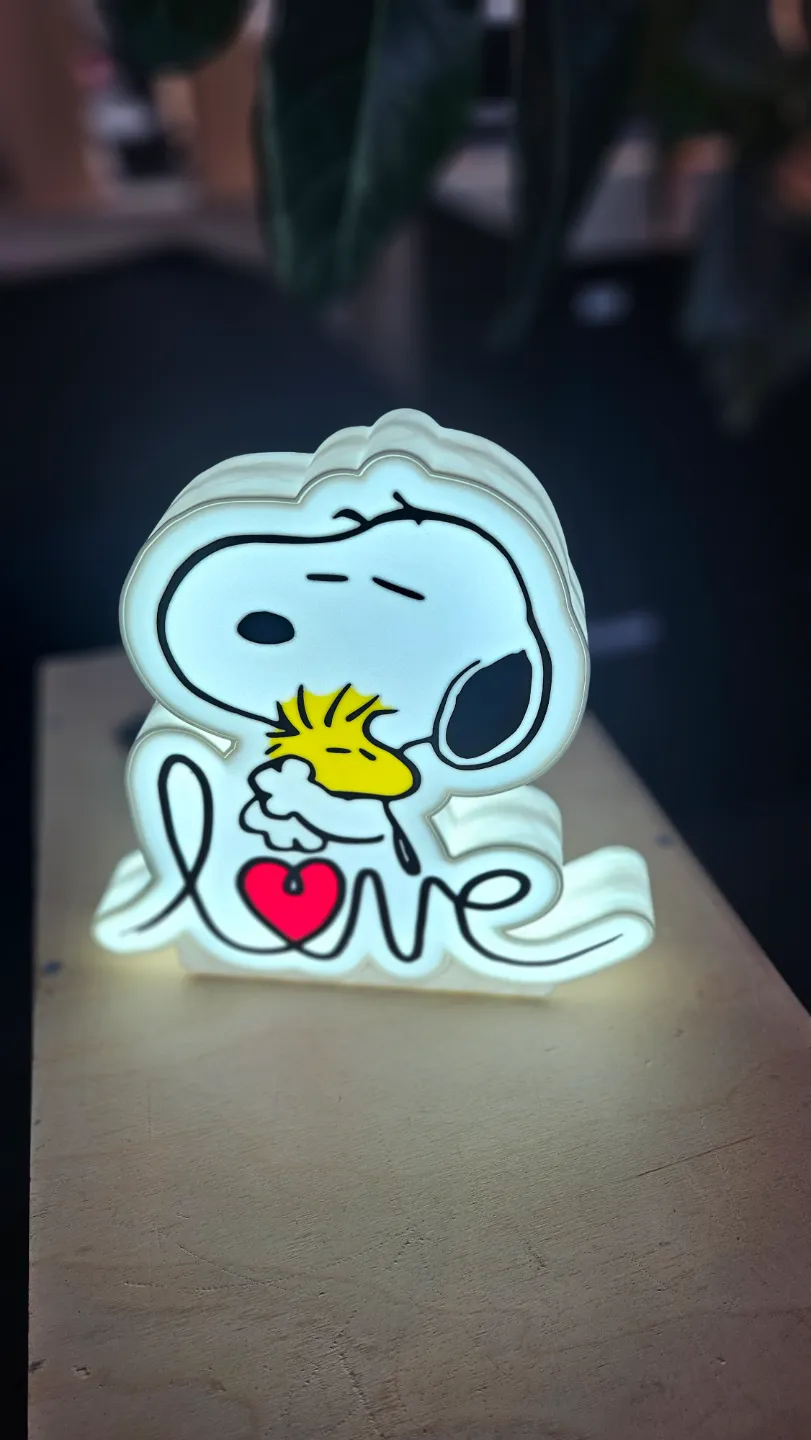 Snoopy & woodstock Led lightbox by Tommy Gun - MakerWorld