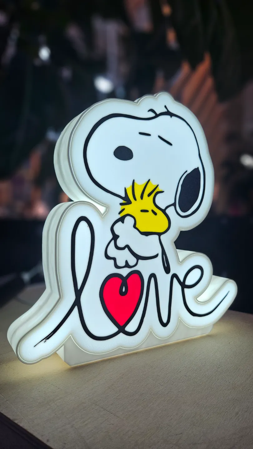 Snoopy & woodstock Led lightbox by Tommy Gun - MakerWorld