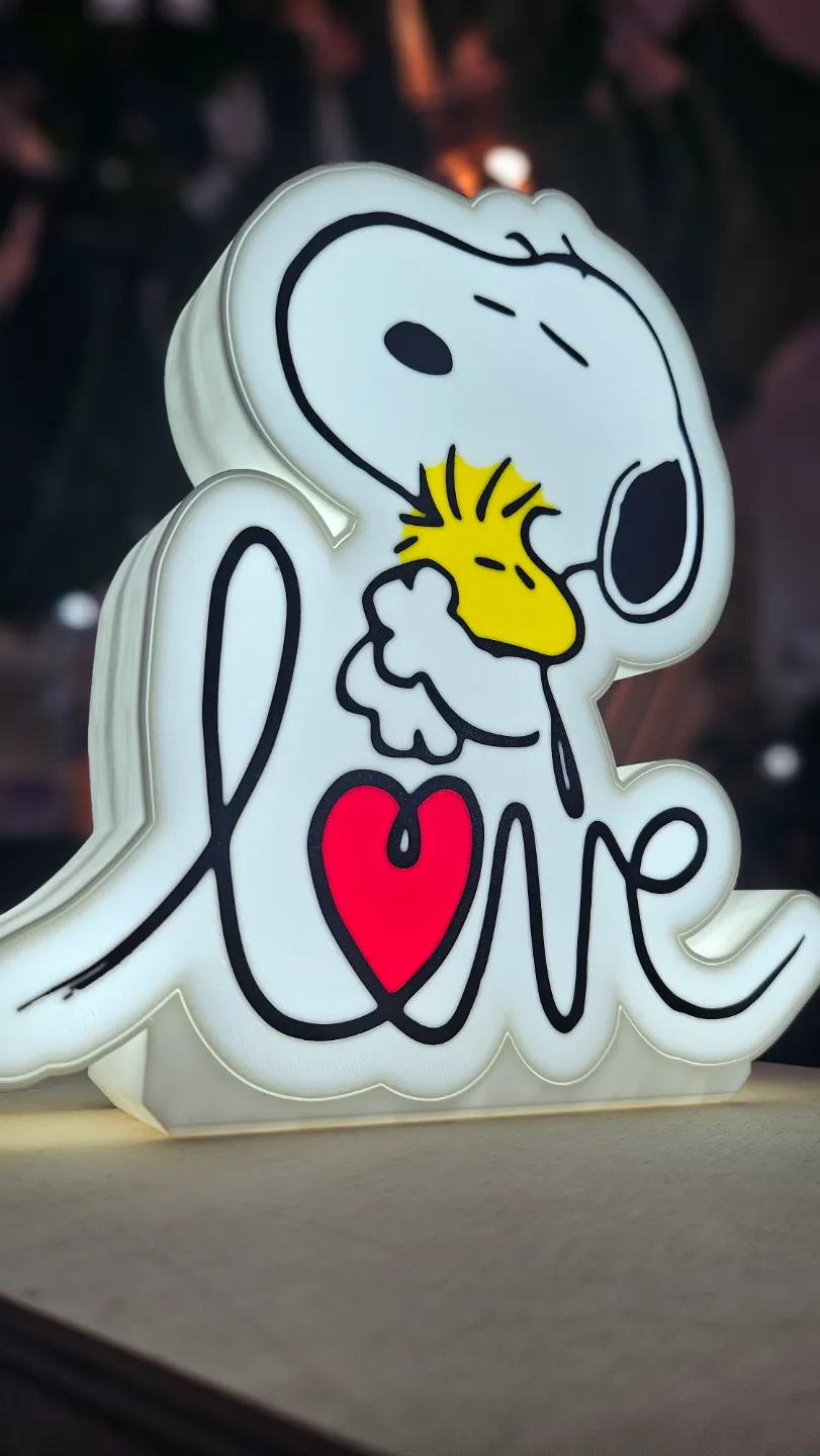 Snoopy & woodstock Led lightbox by Tommy Gun - MakerWorld