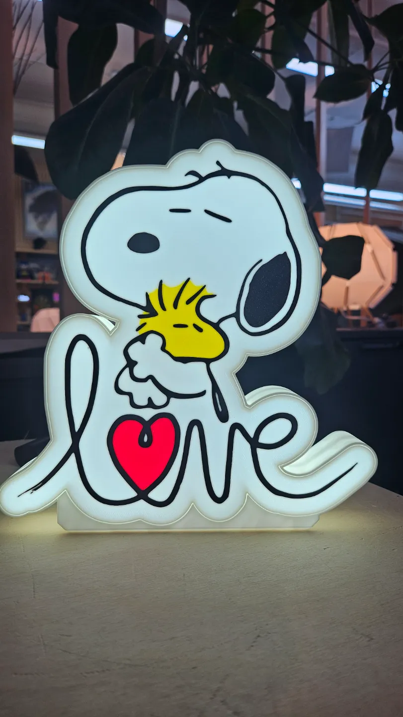 Snoopy & woodstock Led lightbox by Tommy Gun - MakerWorld