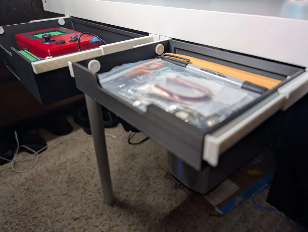 Under Desk drawers (On Rails) - Free 3D Print Model - MakerWorld