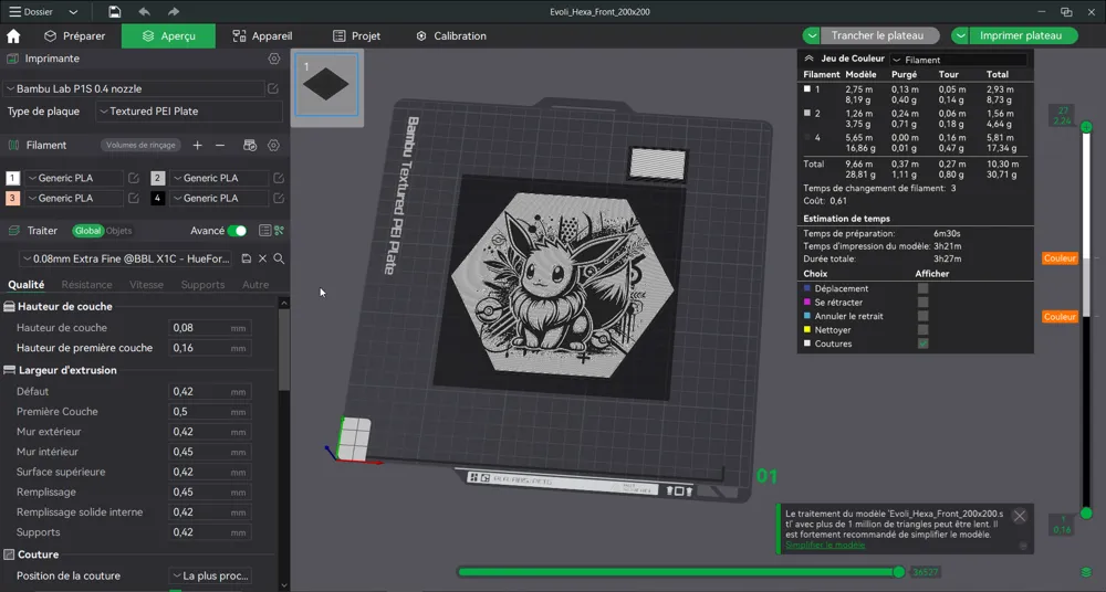 Pokemon Eevee Evoli Hueforge Hex Hexagon by Seb3D MakerWorld: Download ...