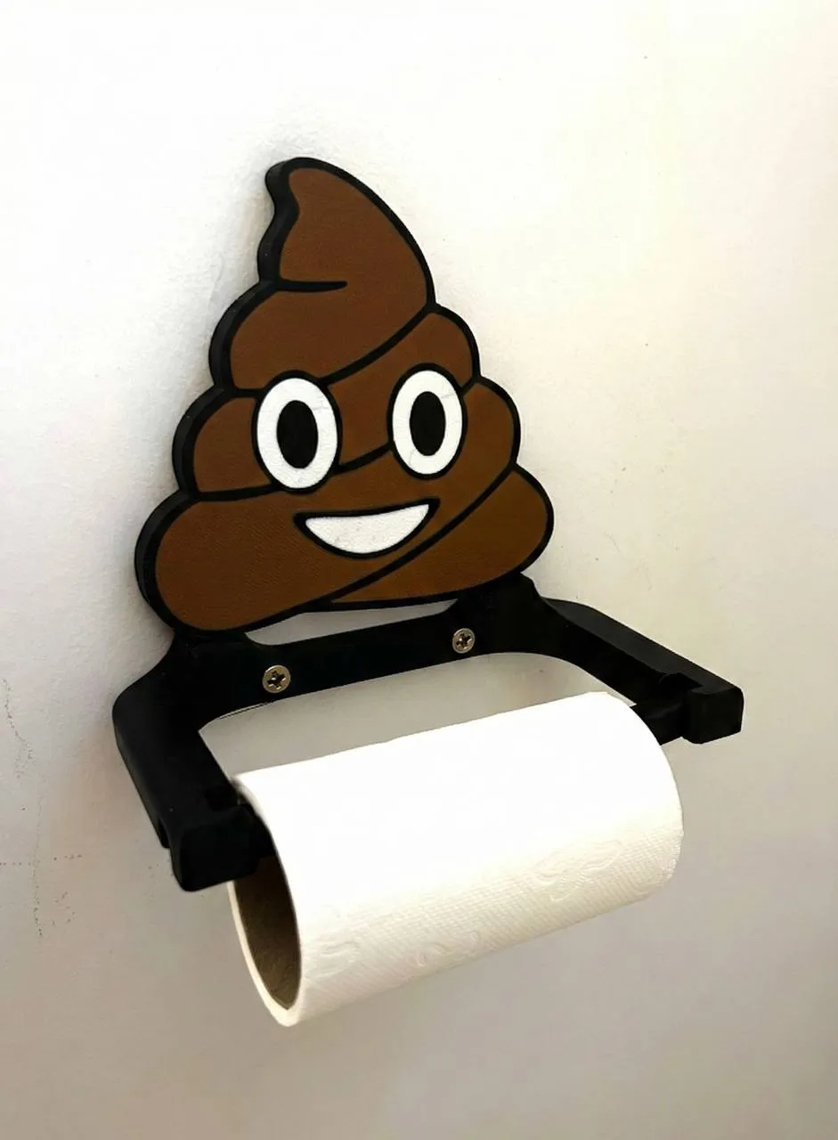 Poop Emoji Toilet Paper Holder - Quick Release - Free 3D Print Model ...