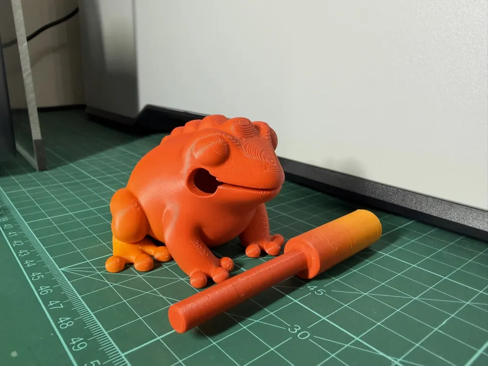 Frog Guiro / Percussion Frog - Free 3D Print Model - MakerWorld