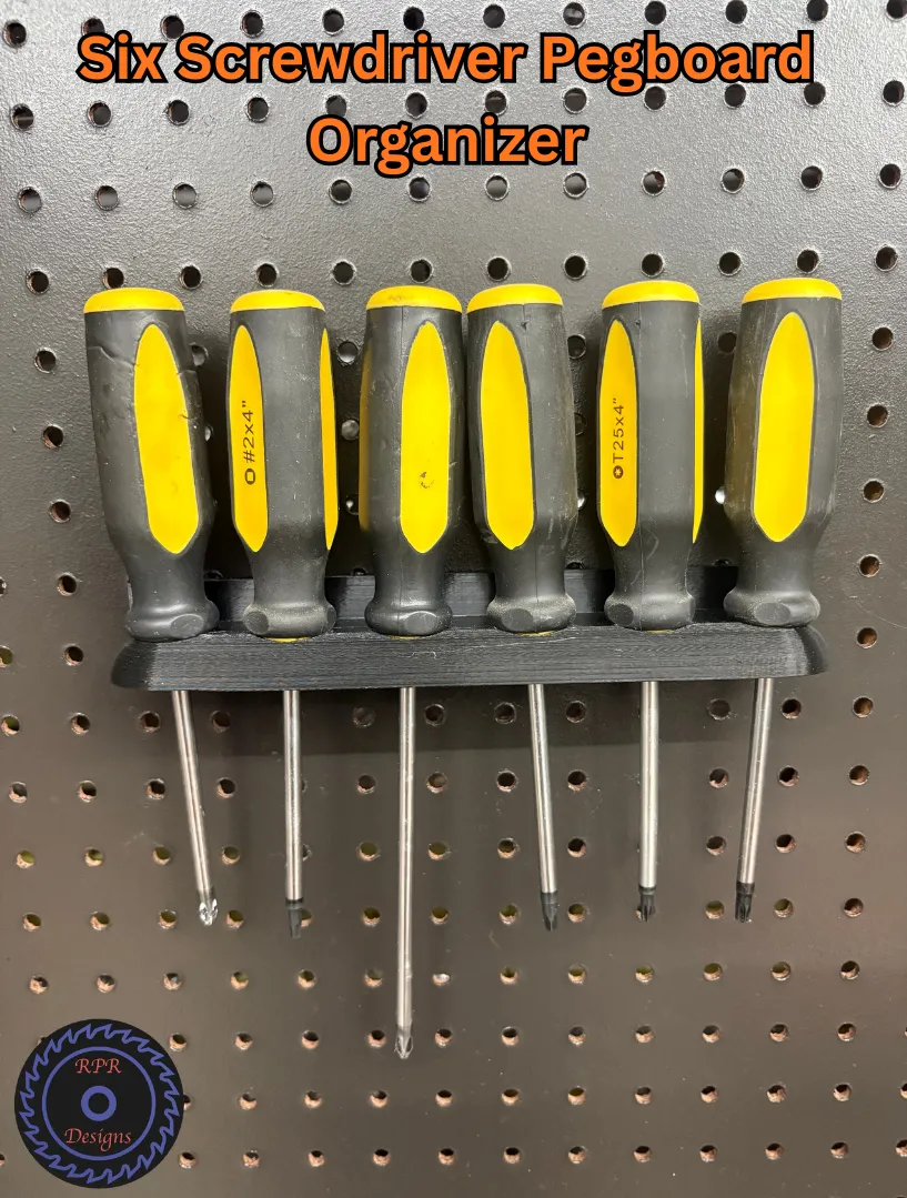 Six Screwdriver Pegboard Organizer - Free 3D Print Model - MakerWorld