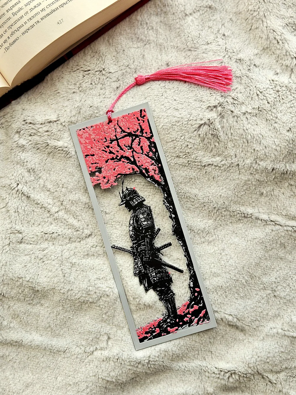 Sakura Samurai [Framed] - Bookmark - Free 3D Print Model - MakerWorld
