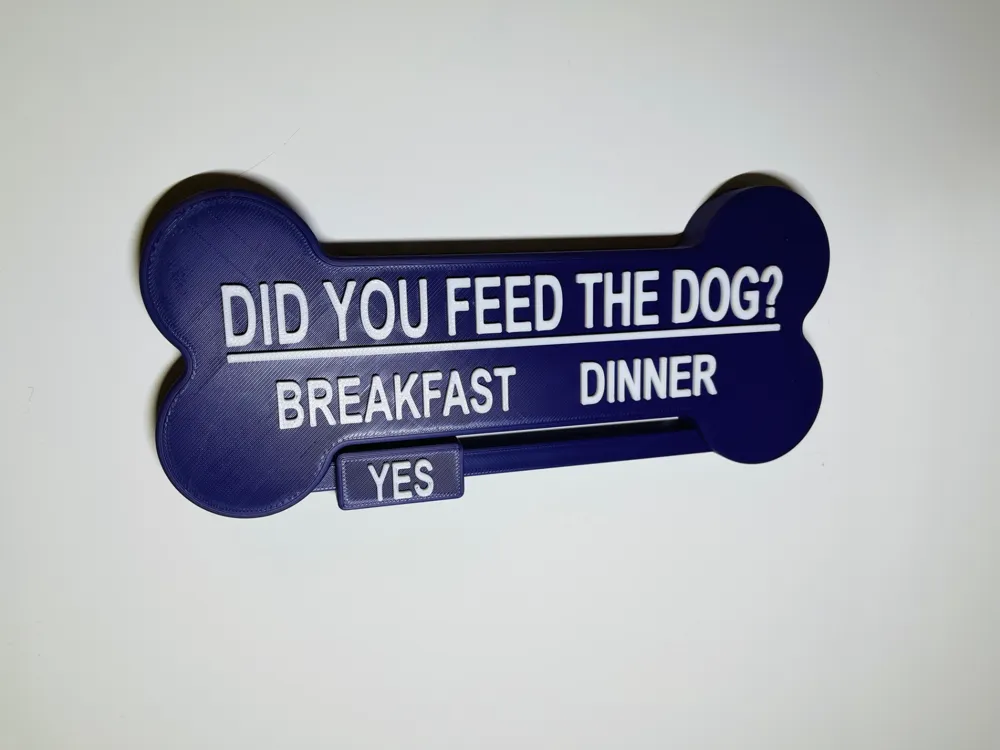Dog feeding reminder sign - No AMS needed - Free 3D Print Model ...