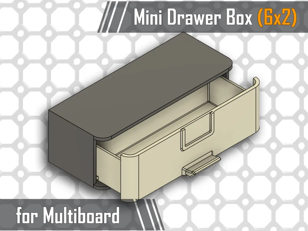 Mini Drawer with Paper Label 6x2 Multihole size - Free 3D Print Model ...