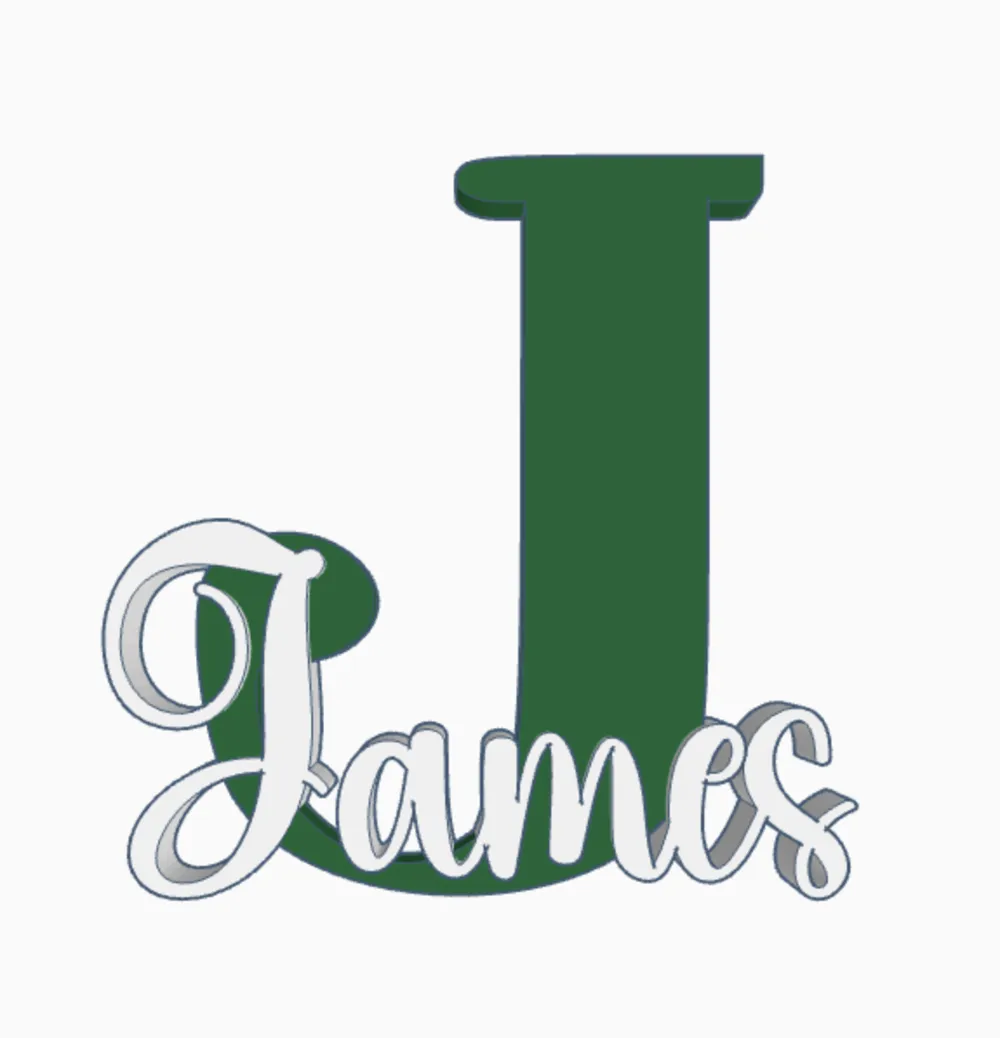 JAMES Name Ornament Initial Nameplate Sign by meetoo333 MakerWorld ...
