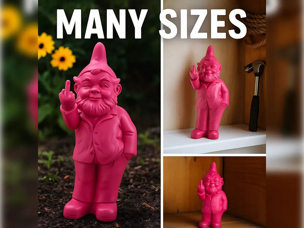 Garden Gnome Middle Finger STL – 3D Printed Figurine - Free 3D Print ...