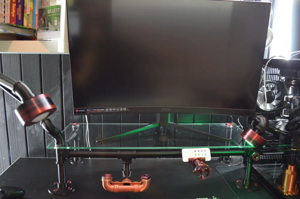 Black pipe industrial monitor riser by sK13Kb - MakerWorld