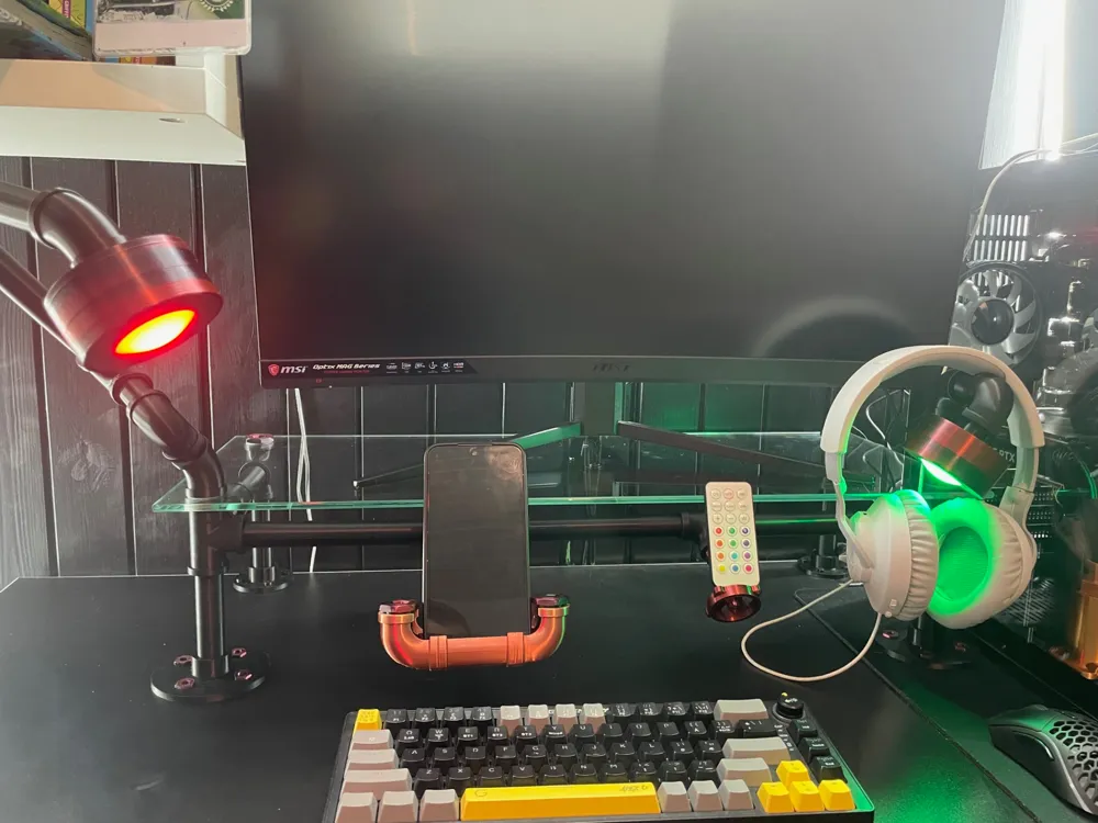 Black pipe industrial monitor riser by sK13Kb - MakerWorld