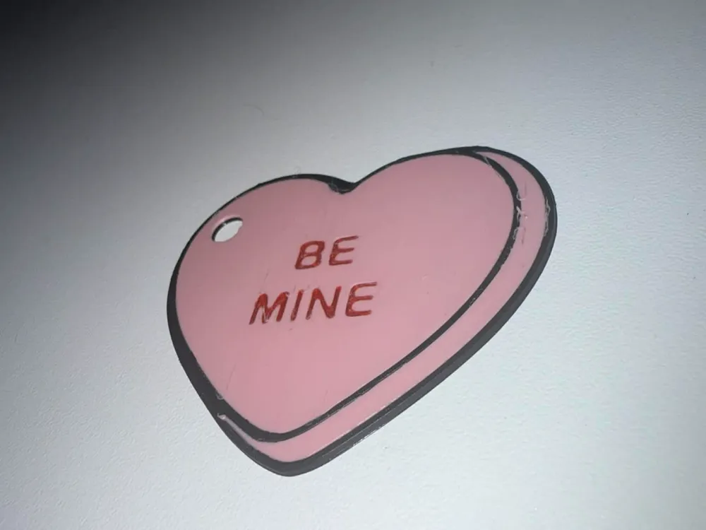 Valentines day conversation heart keychain - Free 3D Print Model ...