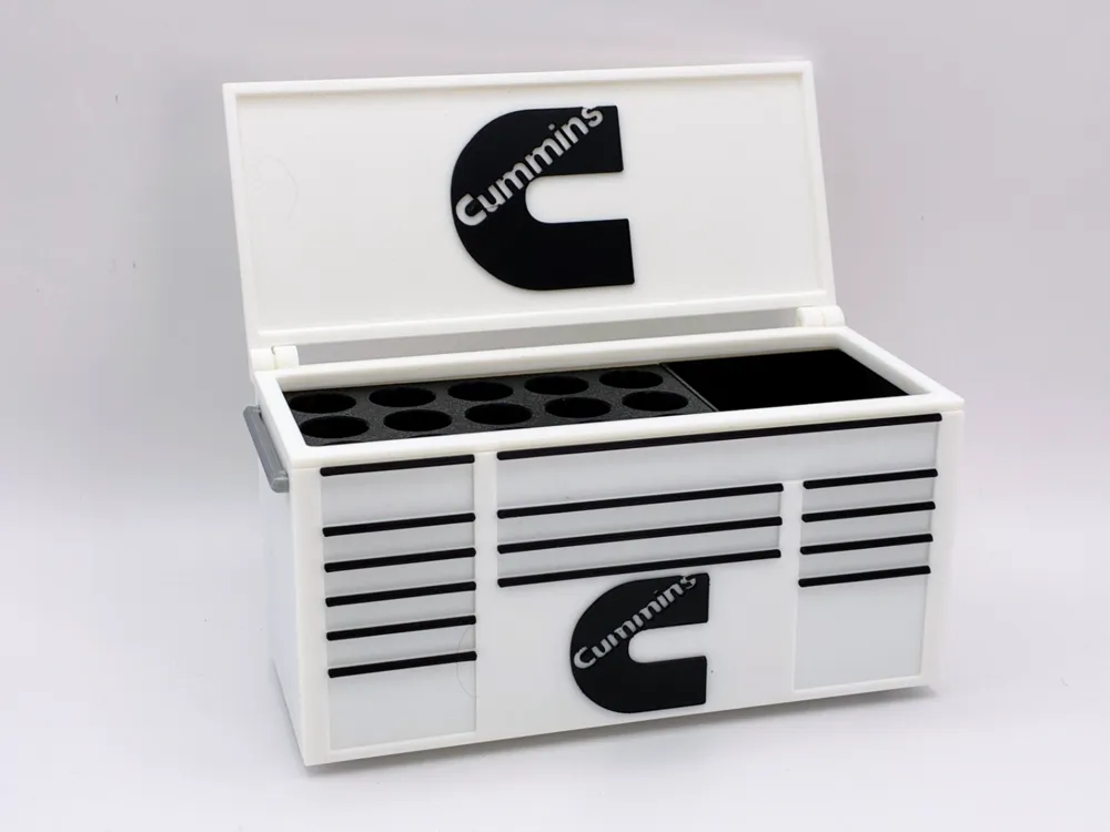Lid for Cummins Inspired toolbox desk pen holder - Free 3D Print Model ...