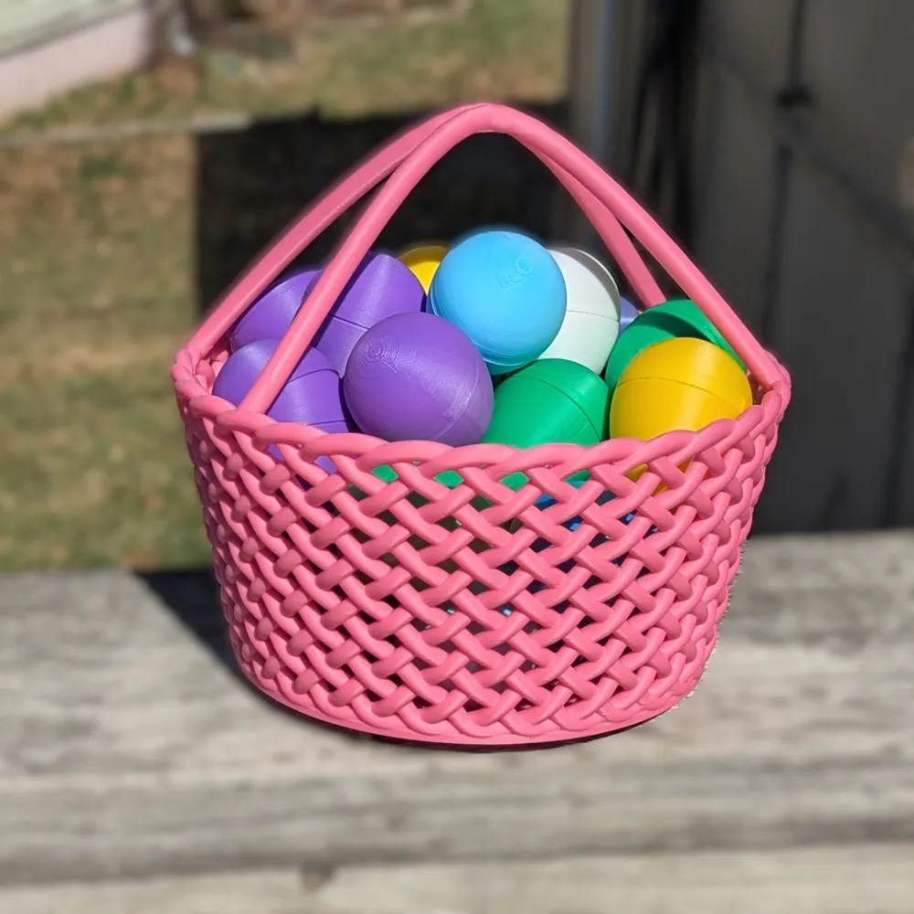 Easter Basket and Eggs by David's IT Garage - MakerWorld