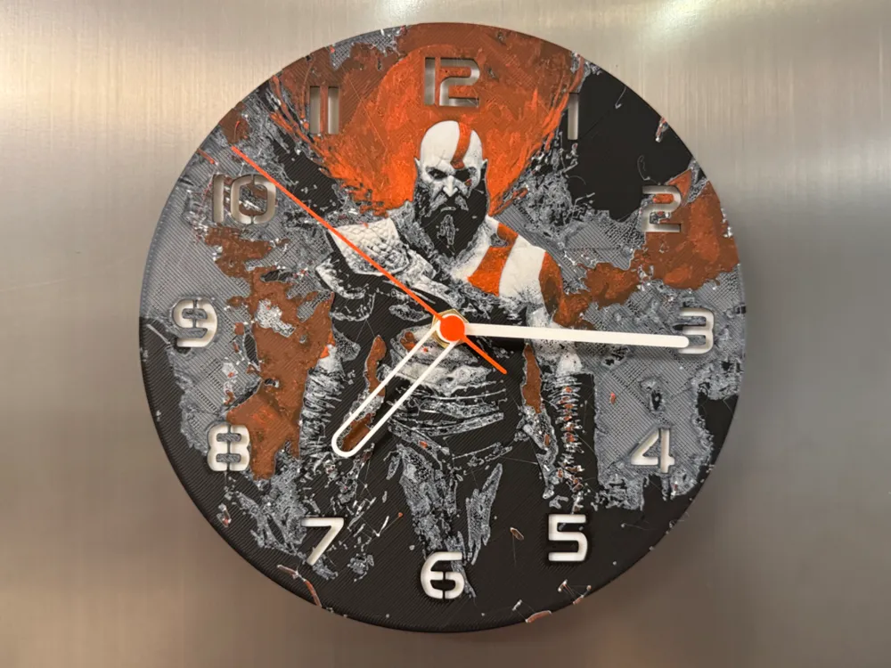 Wall / Desk Clock God of War HueForge by cP3D - MakerWorld