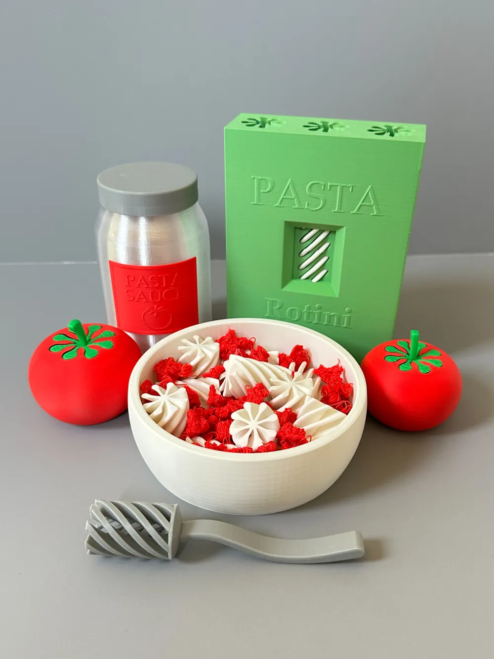 Pasta Playset: Pasta Box,Noodles,Bowl,&Funny Fork - Free 3D Print Model ...