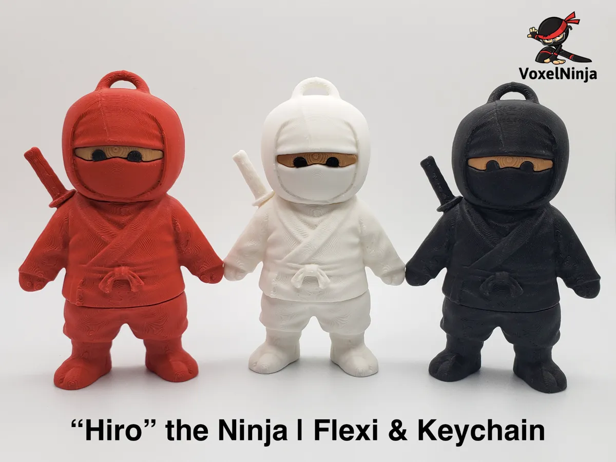 "Hiro" The Ninja Flexi & Keychain - Free 3D Print Model - MakerWorld