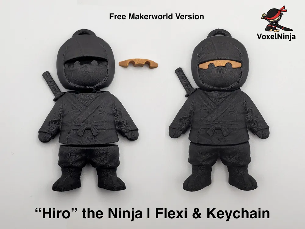 "Hiro" The Ninja Flexi & Keychain - Free 3D Print Model - MakerWorld