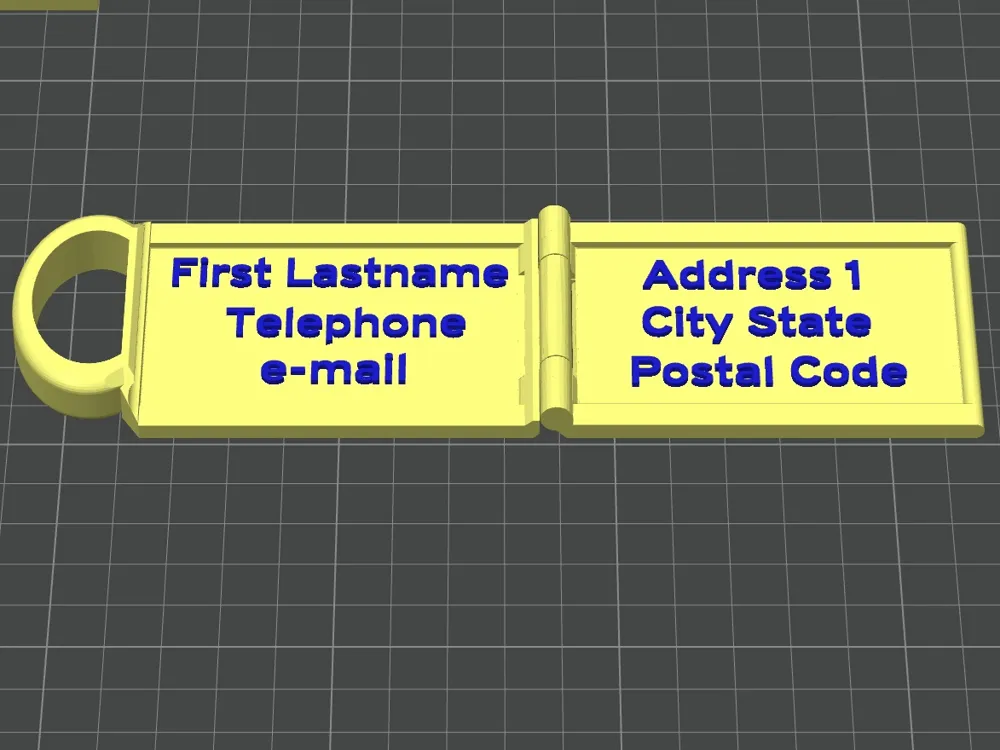Customizable Luggage Tag with Privacy Hinge - Free 3D Print Model ...