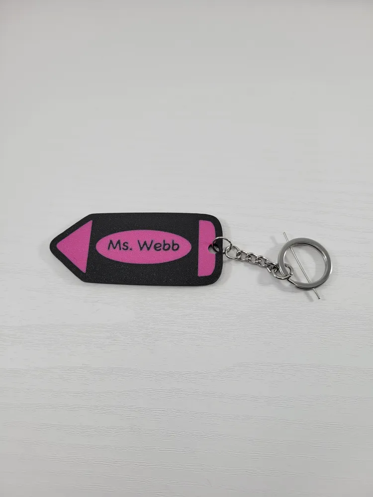 Personalized Crayon Keychain –Teacher Appreciation - Free 3D Print ...