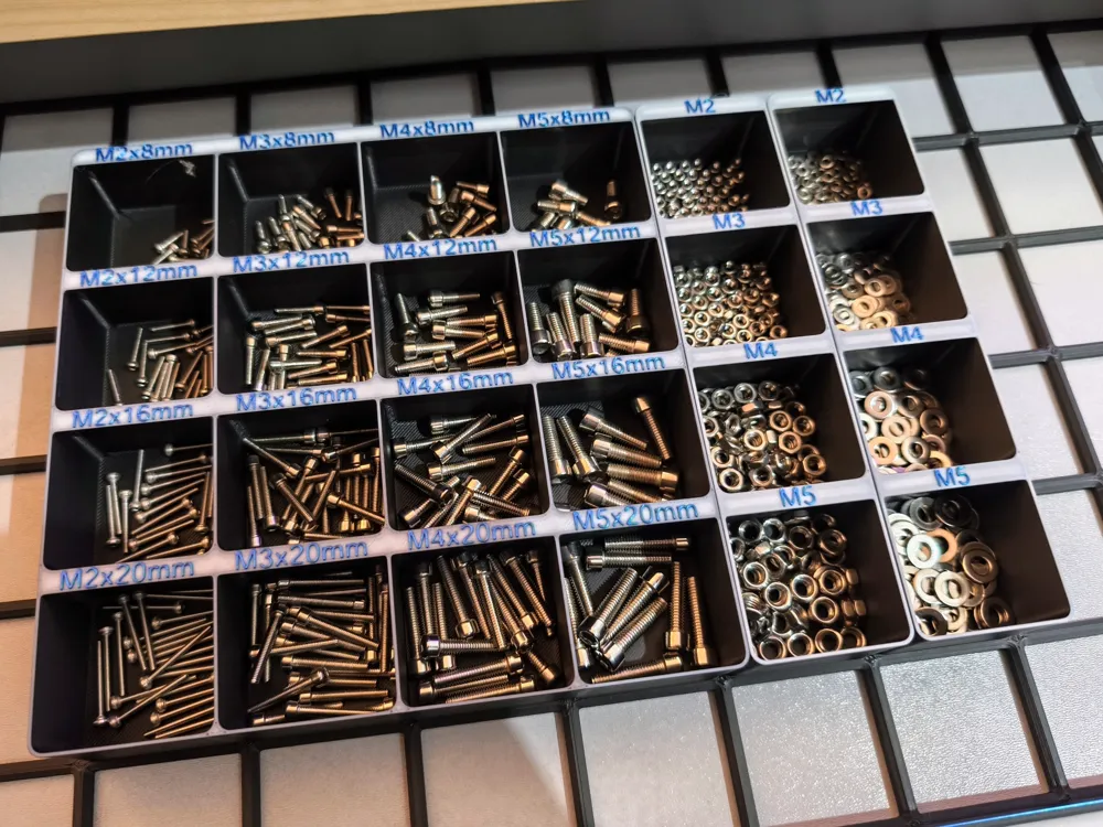 GridFinity Screw Sorting System M2-M5 by Attirixx - MakerWorld