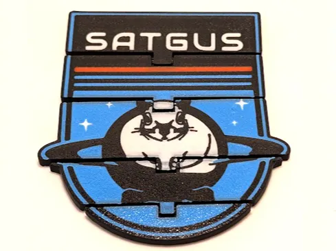 SAT GUS Mission Patch Flexi - Free 3D Print Model - MakerWorld