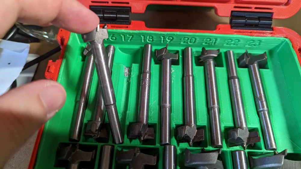 16 Forstner bit, gridfinity toolbox - with magnets Remixed by ...