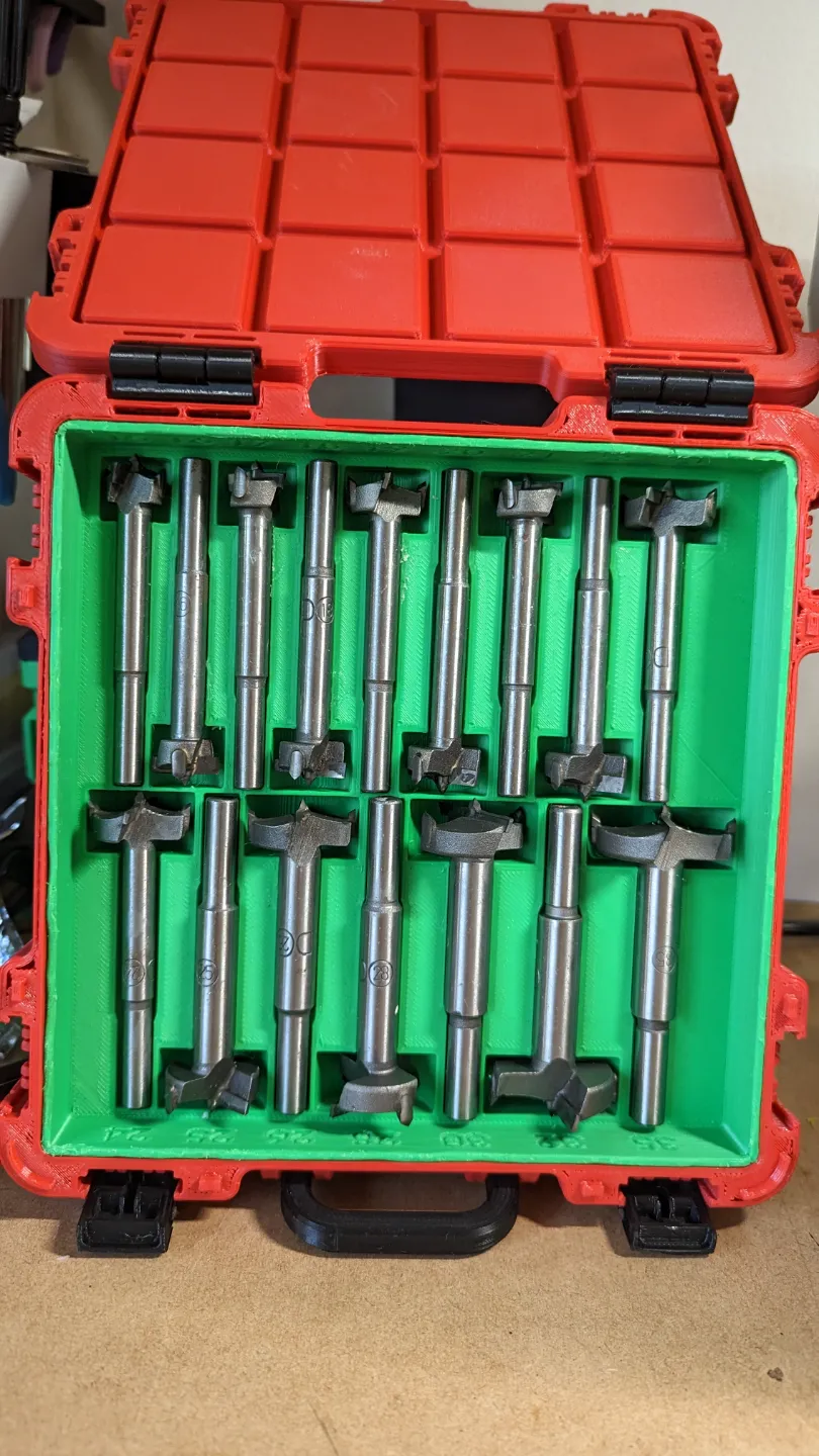 16 Forstner bit, gridfinity toolbox - with magnets Remixed by ...