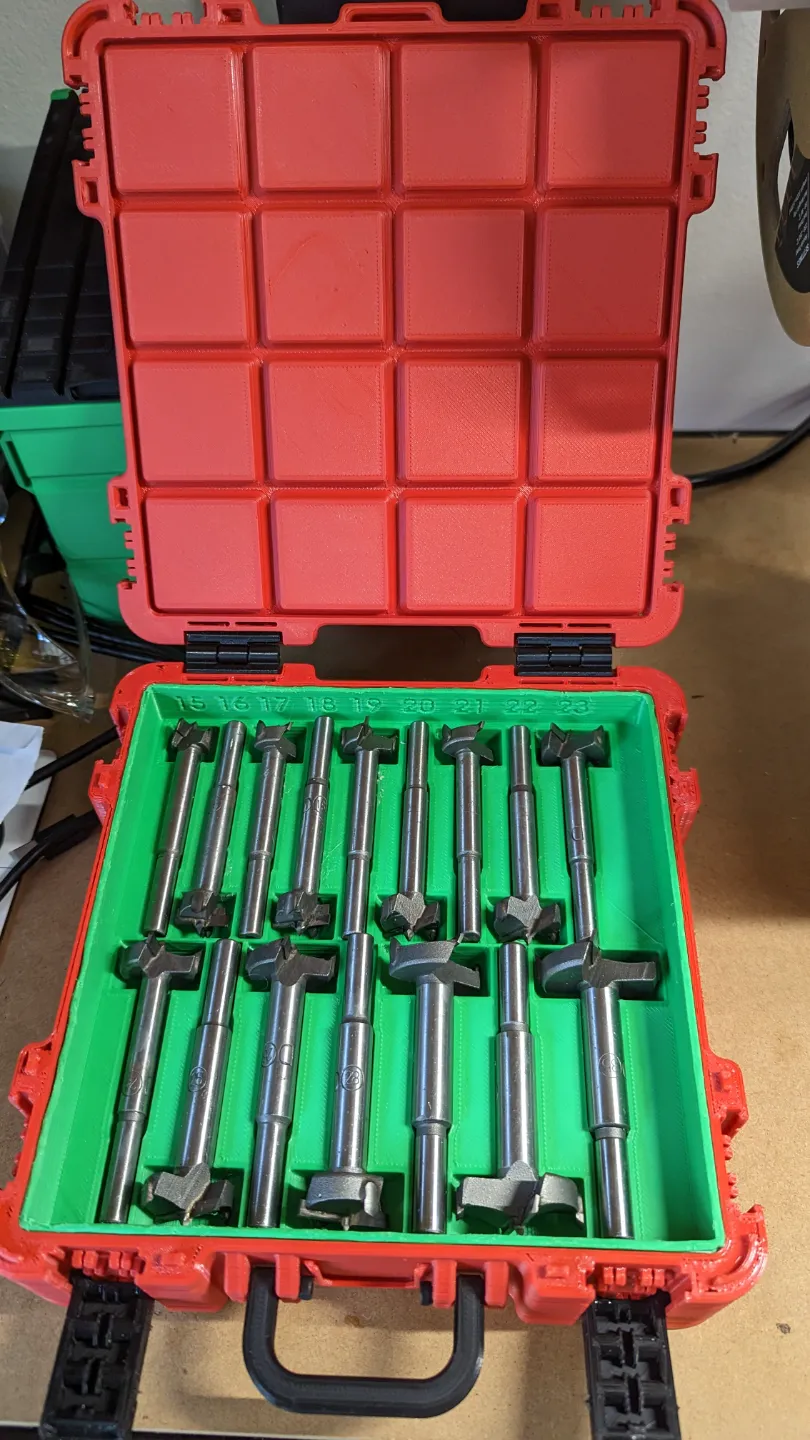 16 Forstner bit, gridfinity toolbox - with magnets Remixed by ...