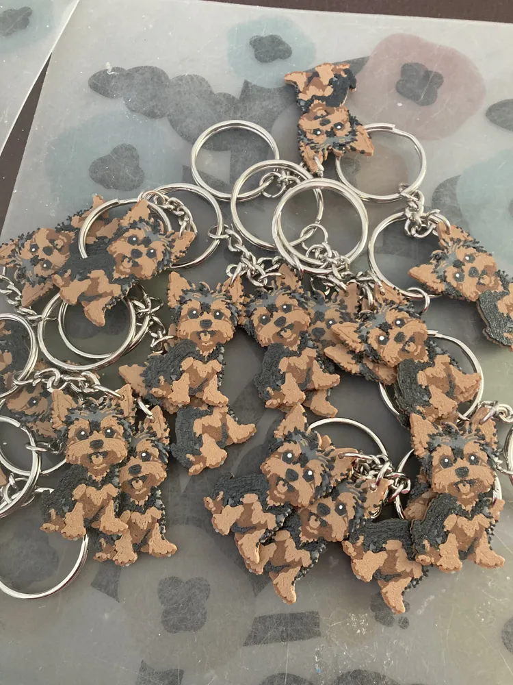 Yorkshire dog keychain by Anonima MakerWorld: Download Free 3D Models