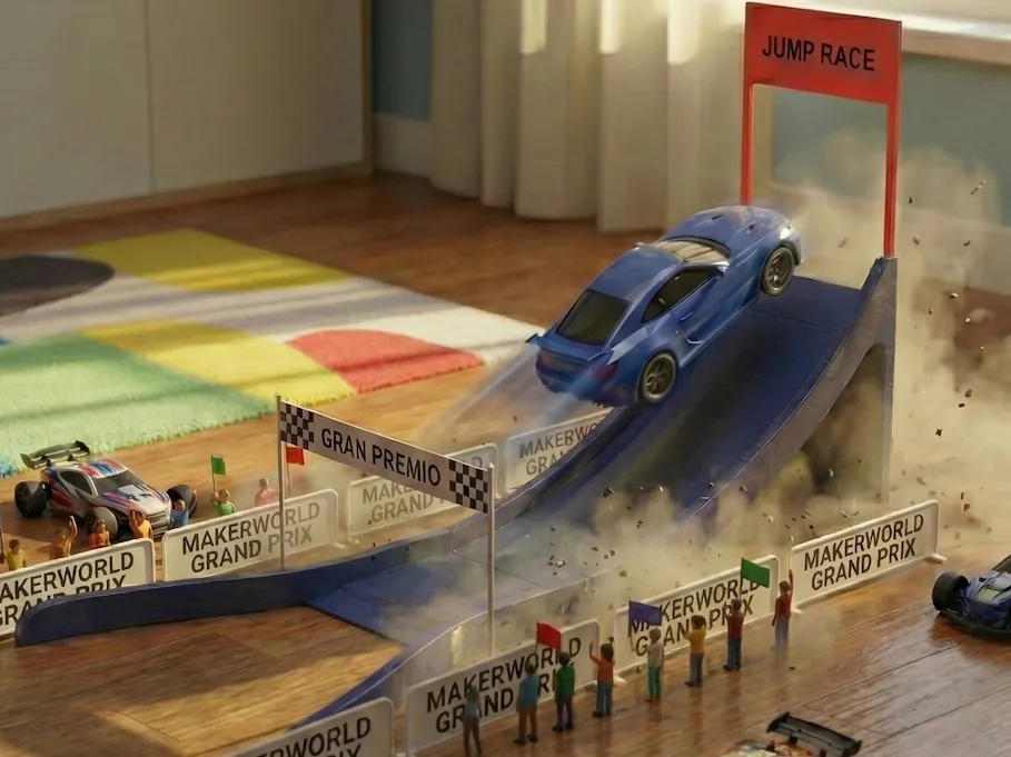 Mega Jump Ramp: Modular Stunt Track for Kids - Free 3D Print Model ...