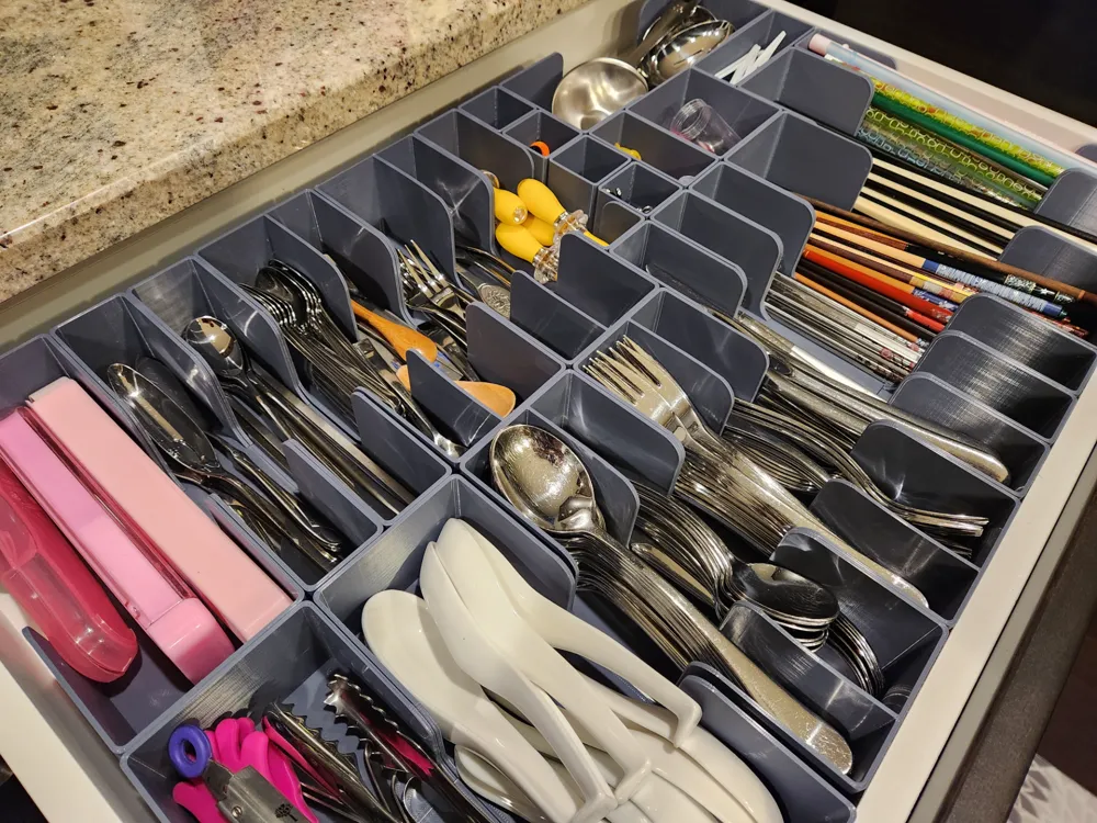 Ultimate Gridfinity Kitchen Drawer Organizer Remixed by Valorian MakerWorld: Download Free 3D Models