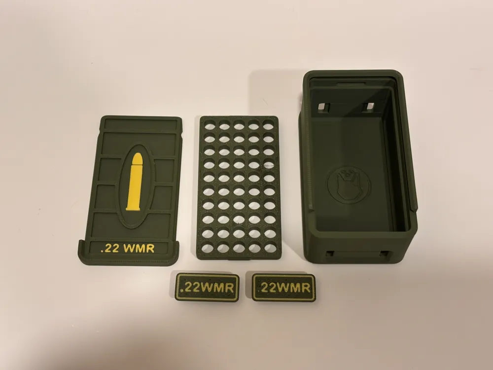 Ammo Storage Box .22 WMR / .22 Magnum 50 Rounds - Free 3D Print Model ...