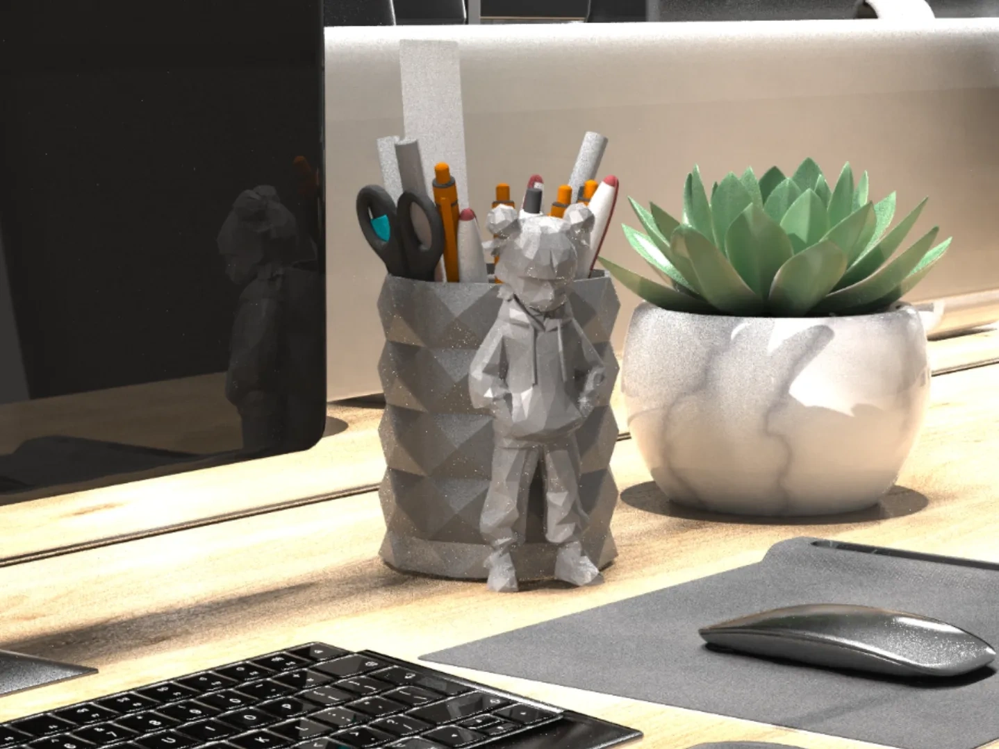 Nezha 2 - Low-poly Nezha Pen Holder by Chocobo - MakerWorld