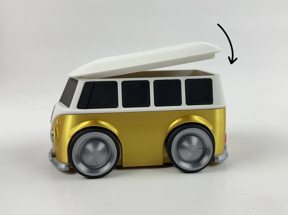 VW BUS - PIGGY BANK - Free 3D Print Model - MakerWorld