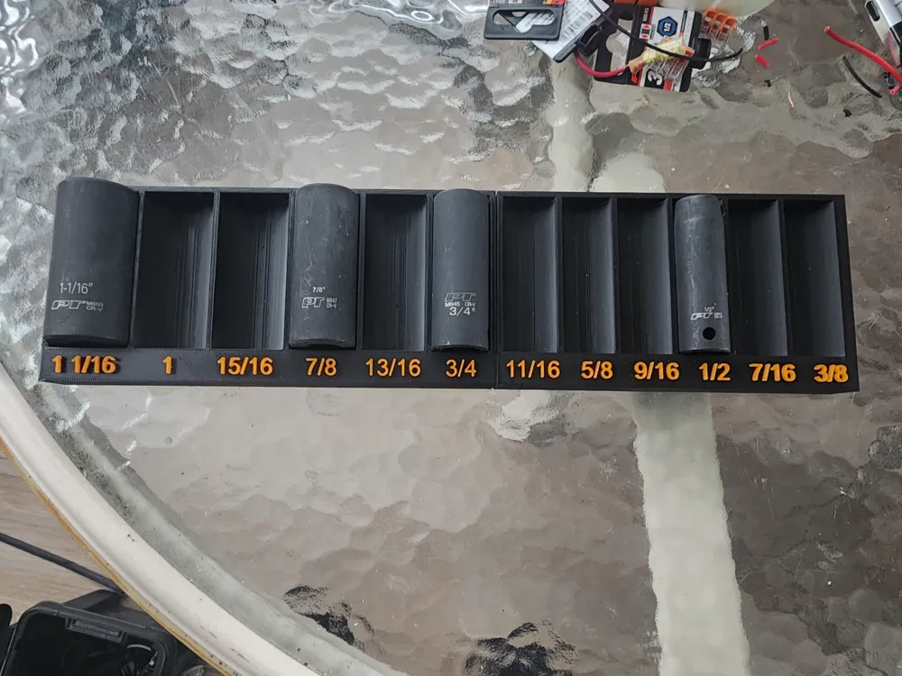 SAE Deep Socket Laydown Tray by racmontana - MakerWorld