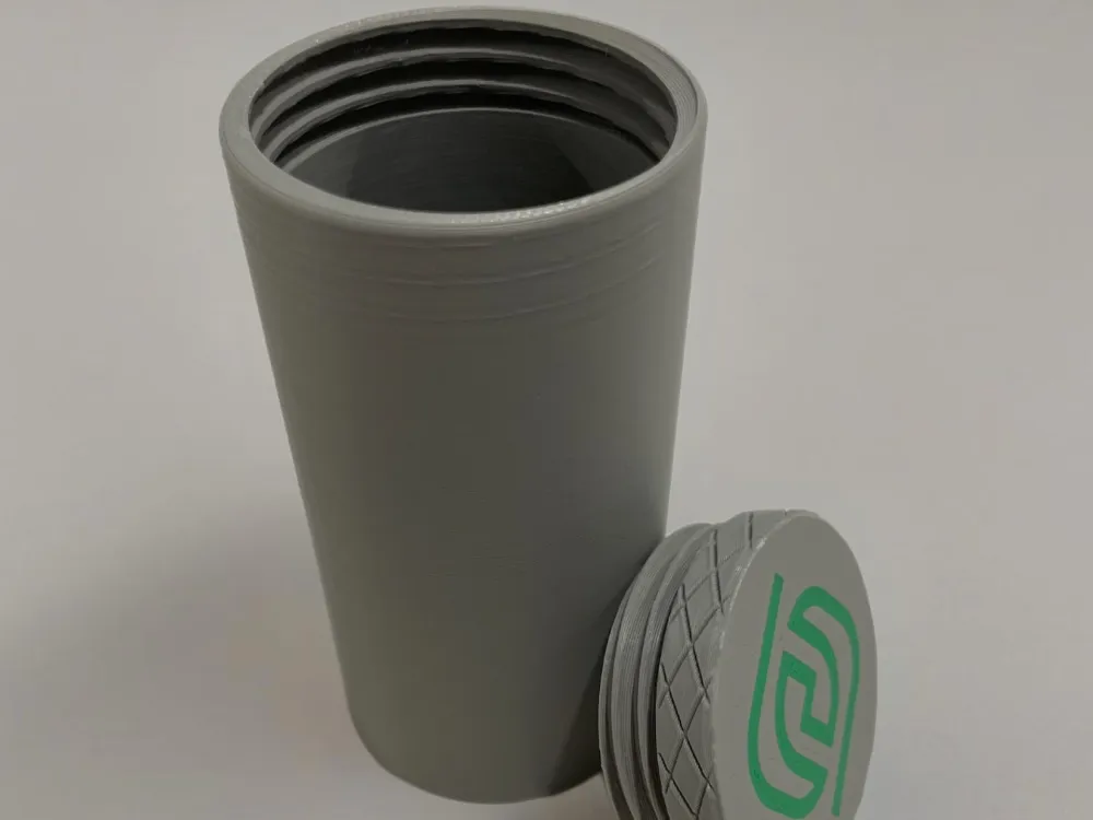 Threaded container with knurled lid by RG3D MakerWorld: Download Free 3D Models