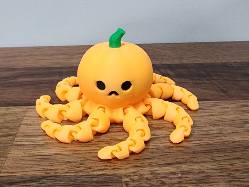 Cute Pumpkin Octopus Remixed by depep1 MakerWorld: Download Free 3D Models