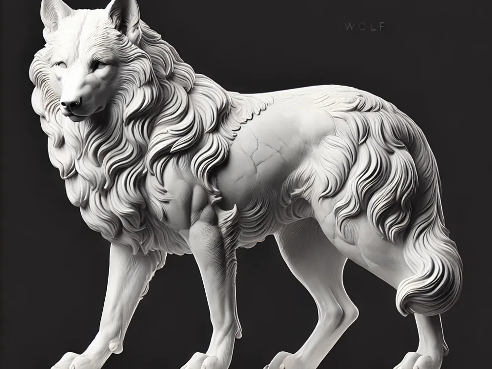 Wolf statue - Free 3D Print Model - MakerWorld