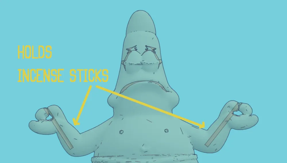 Zen Patrick Incense Stick Holder - Free 3D Print Model - MakerWorld