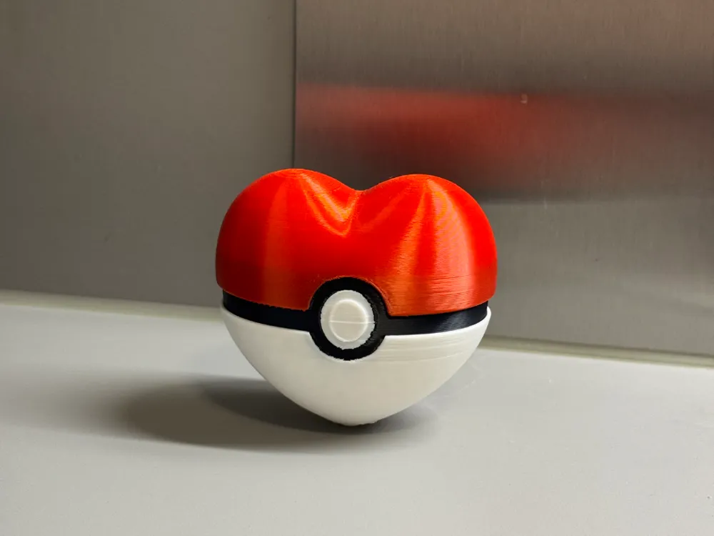 Pokeheart - Heart Pokeball - Free 3D Print Model - MakerWorld