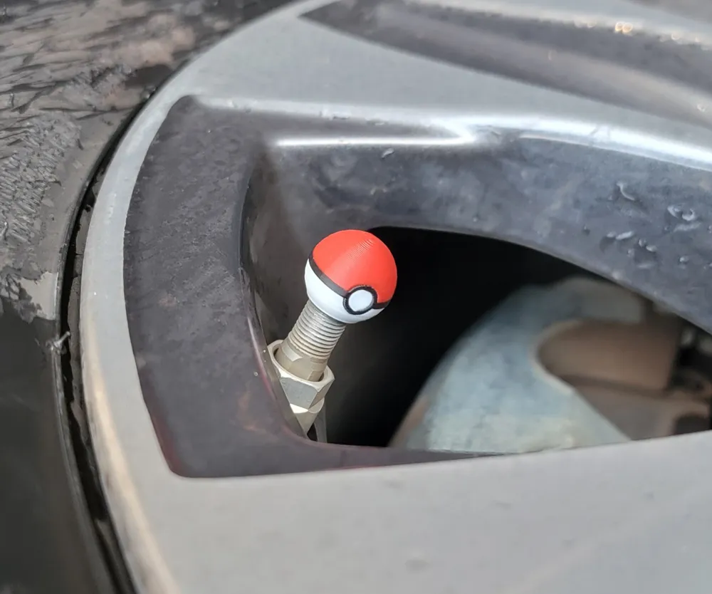Pokémon Poké Ball Valve Cap - Car and Bicycle - Free 3D Print Model ...