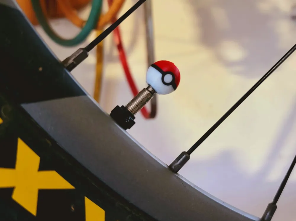 Pokémon Poké Ball Valve Cap - Car and Bicycle - Free 3D Print Model ...