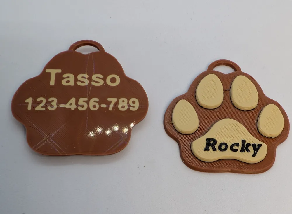 Dog collar pendant with Tasso number by StoneRock - MakerWorld