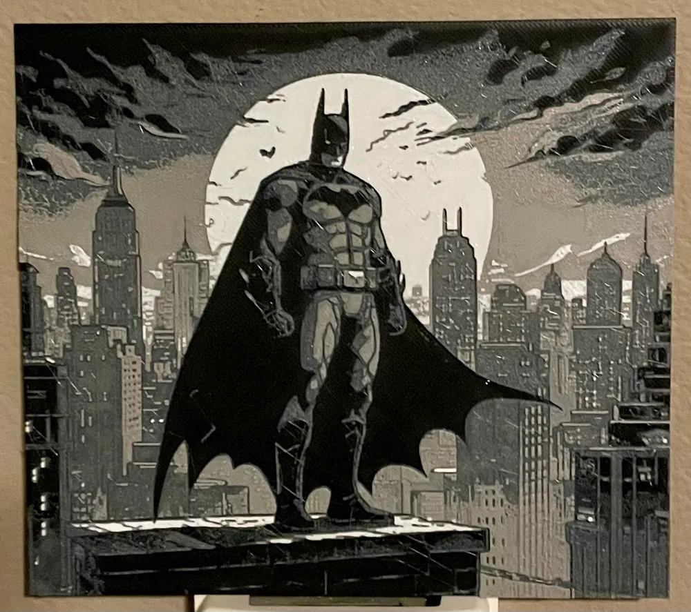 Batman on rooftop - Hueforge 4 color filament painting by Swiger3D ...