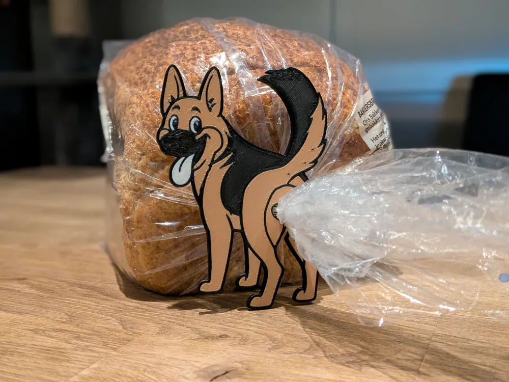 German Shepherd Bread Bag Clip - Free 3D Print Model - MakerWorld