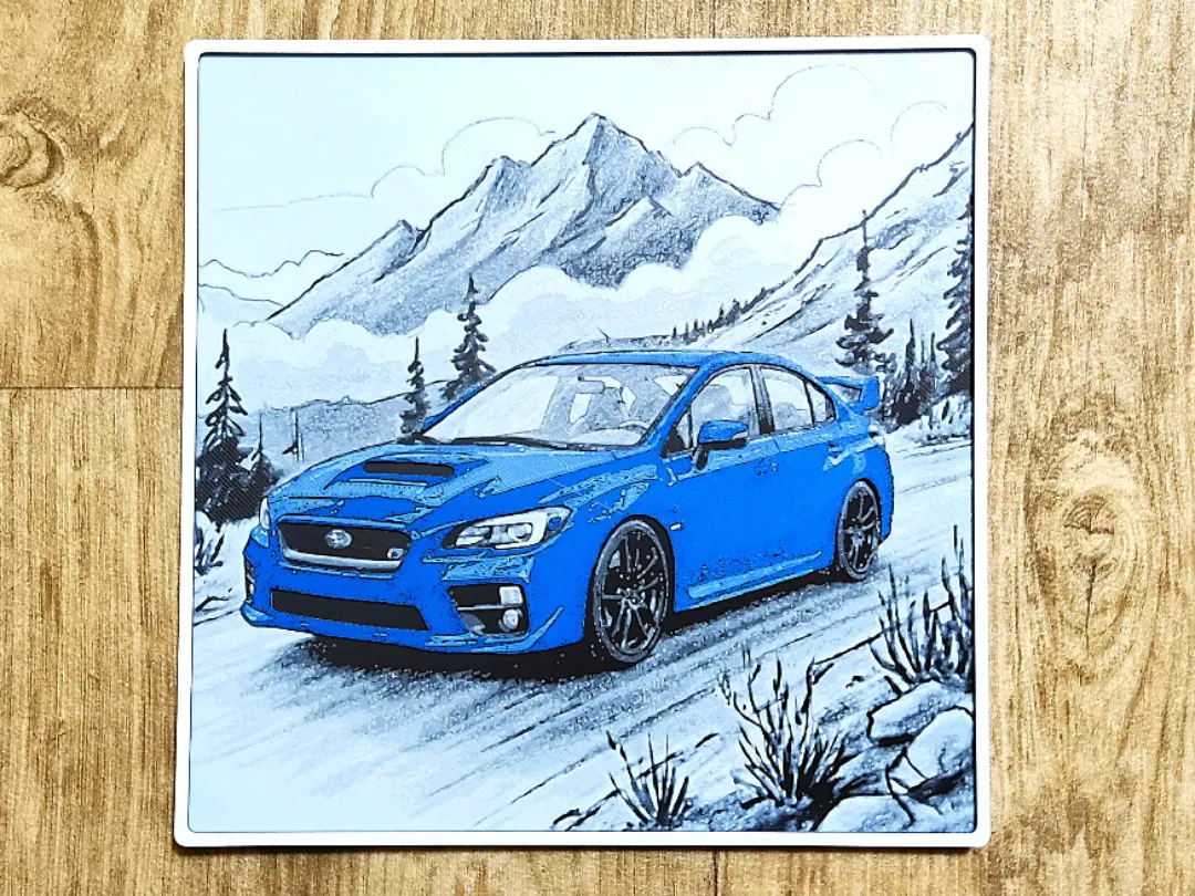 Subaru Impreza WRX STI - Hueforge - Free 3D Print Model - MakerWorld