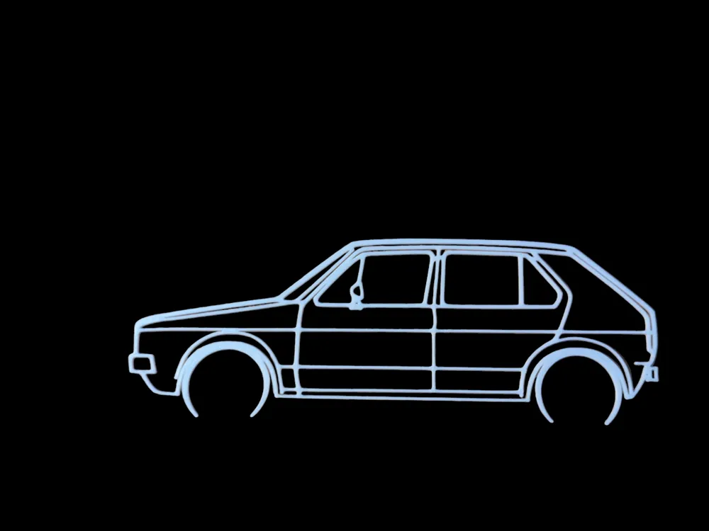 golf mk1 rabbit gti silhouette wall art by cruse2382 - MakerWorld